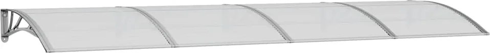 Stříška nad dveře šedá 350 x 100 cm polykarbonát 153595