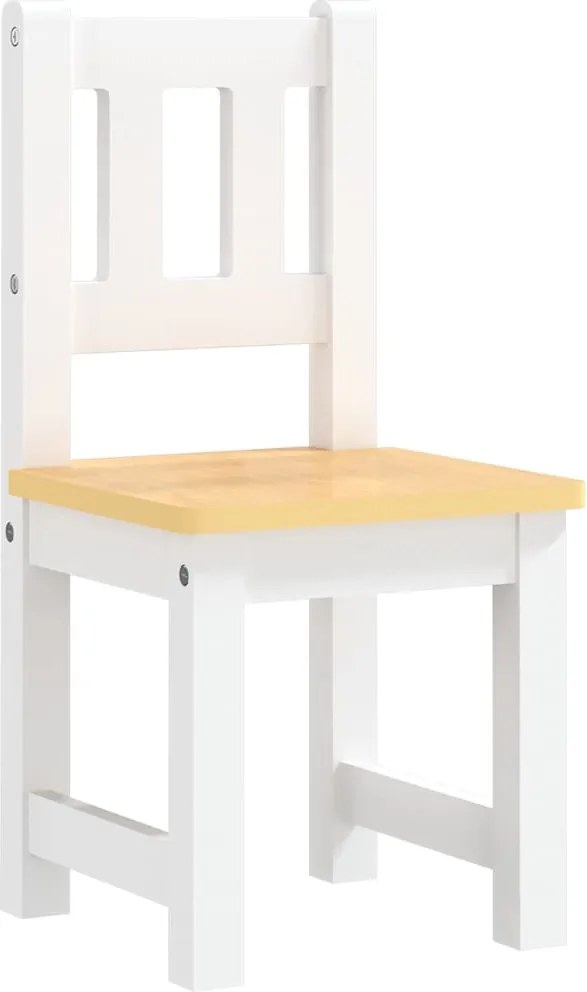 4dílná sada dětského stolu a židlí bílá a béžová MDF 10412