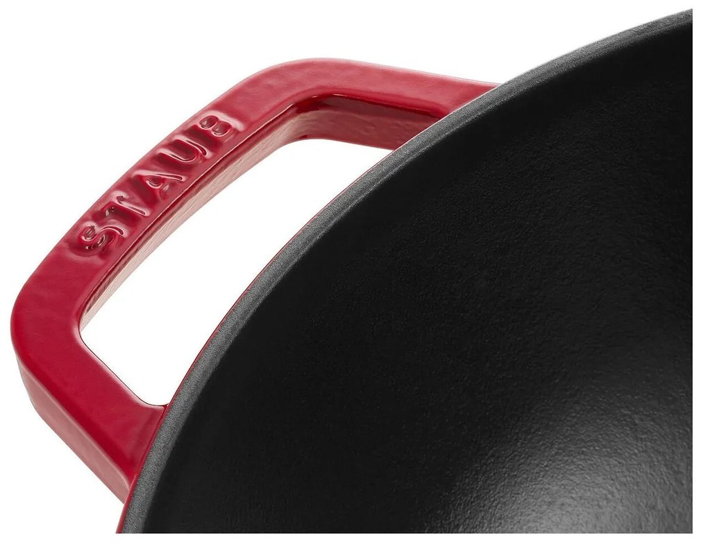 Staub pánev wok se skleněnou poklicí 30 cm/4,4 l višňová, 1312906