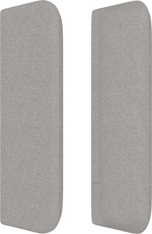 Čelo postele typu ušák světle šedé 163x16x78/88 cm textil 3118914