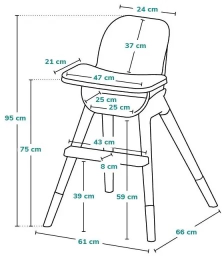 Lionelo - Dětská jídelní židle 2v1 MONA Black Onyx