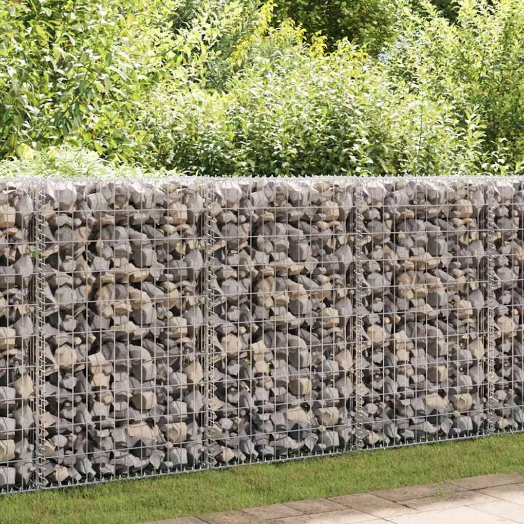 Gabionová zeď s víky pozinkovaná ocel 60 x 50 x 100 cm 147812