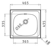 Pyramis 100139601 - Kuchyňský dřez E33 46,5x43,5 cm satin