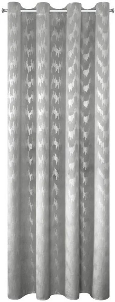 Stylové stříbrné závěsy se závěsnými kroužky 140 x 250 cm