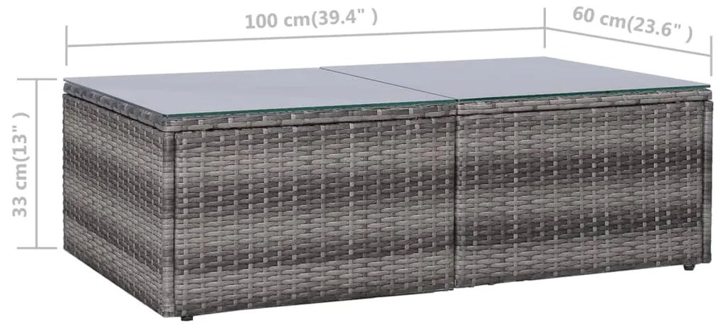 vidaXL Marketos 10dílná zahradní sedací souprava s poduškami polyratan šedá