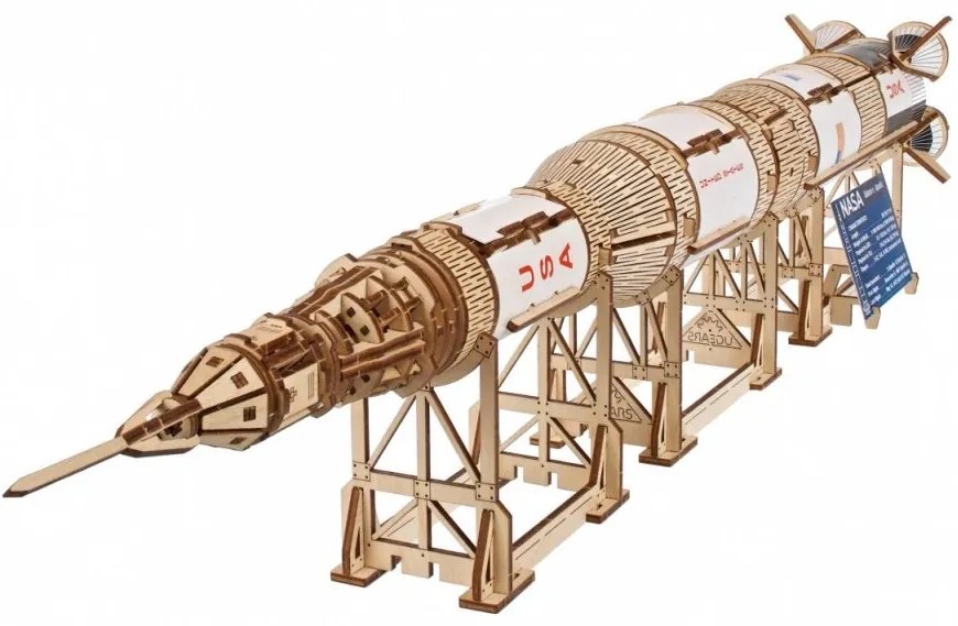 Ugears 3D dřevěné mechanické puzzle NASA, Saturn V