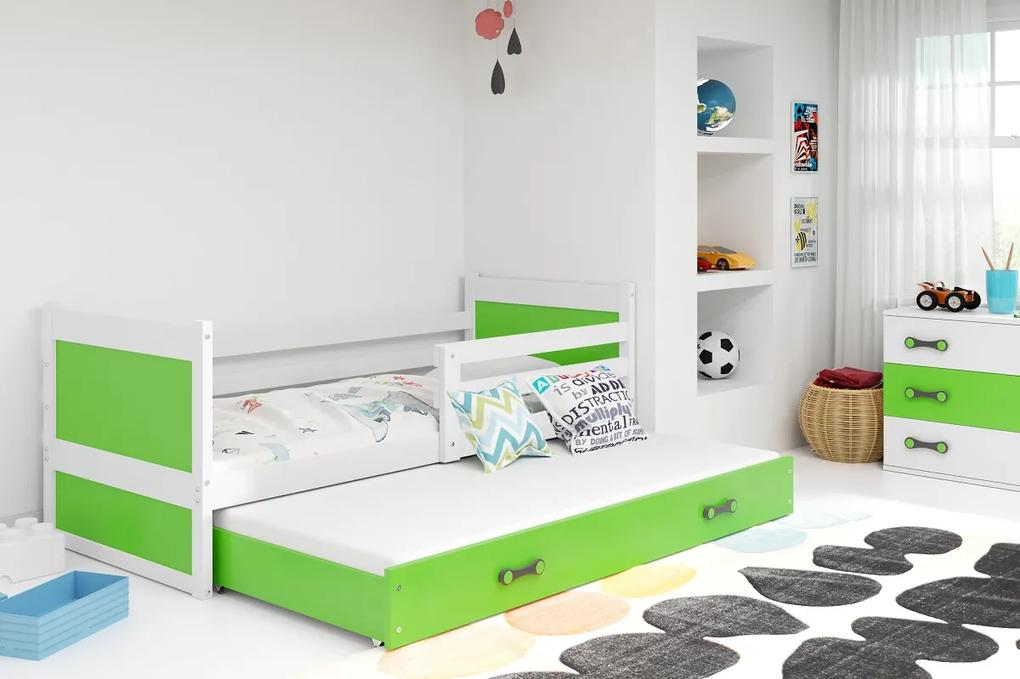 BMS Group Dětská postel s přistýlkou Rico 2 Bílá /grafit 200x90