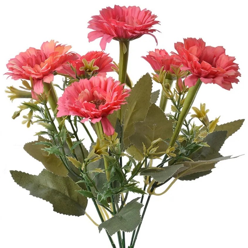 Dekorace umělá květina s růžovými květy - 10*10*30 cm