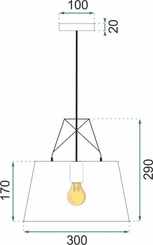Toolight Toolight, závěsná kovová stropní lampa 1xE27 APP423-1CP, bílá, OSW-00553