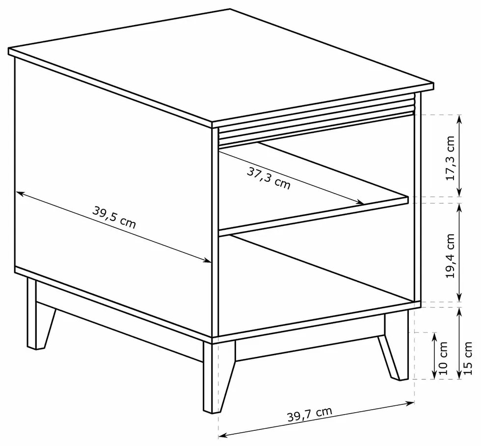WINDSOR k | noční stolek W-11 | 45 cm | kašmír