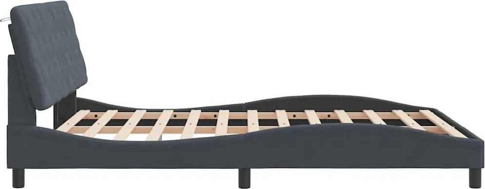 Rám postele bez matrace tmavě šedý 160 x 200 cm samet 3207930