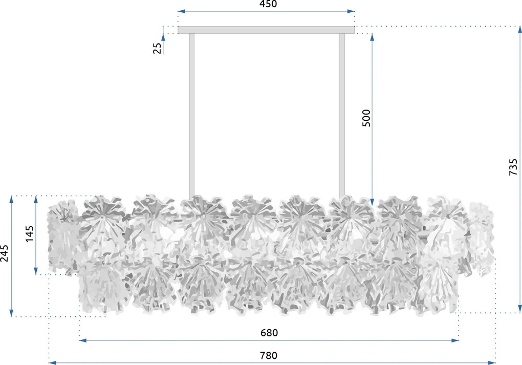 Toolight Toolight, křišťálové závěsné svítidlo 4xE14 APP1198-4CP, zlatá, OSW-01491