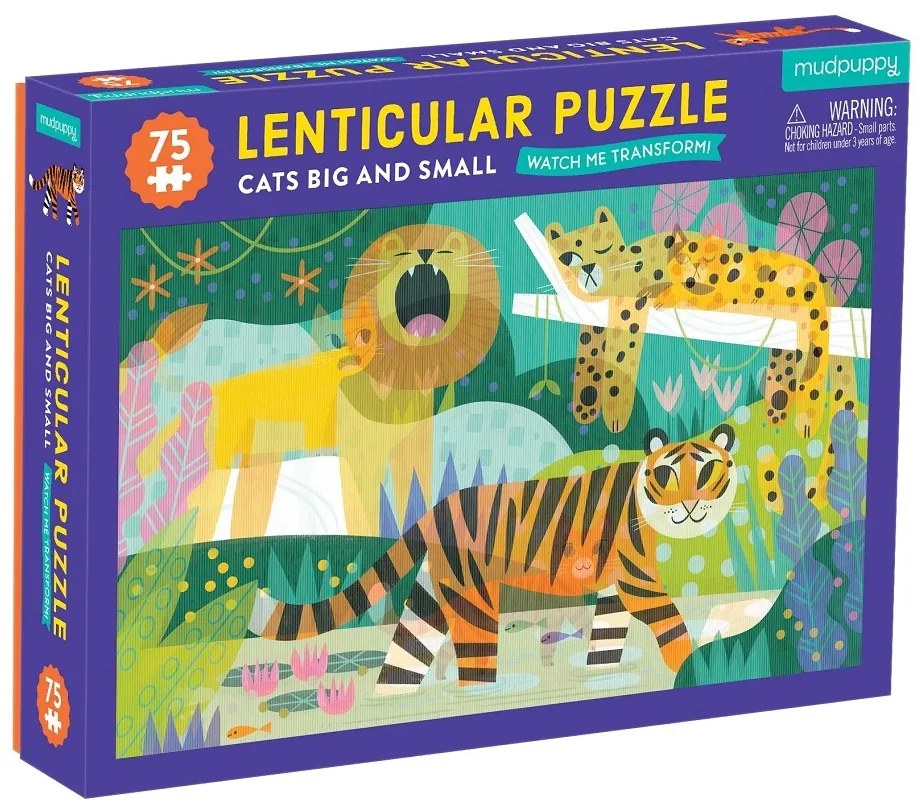 Mudpuppy Puzzle Lentikulární Kočky malé a velké 75 dílků