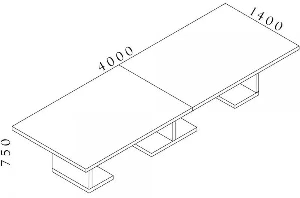 Jednací stůl Lineart 400 x 140 cm