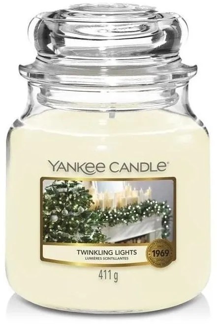 Yankee Candle Svíčka Yankee Candle - Twinkling Lights 411 g, krémová barva, sklo, vosk