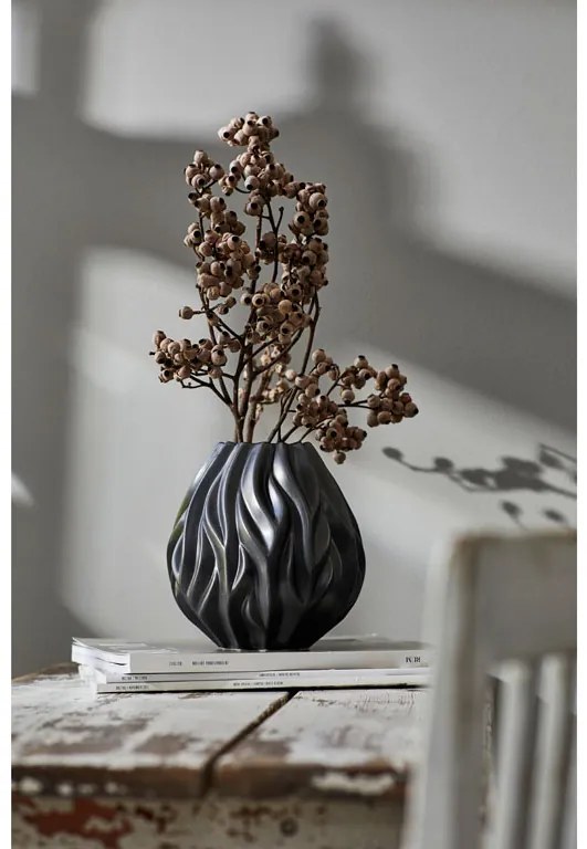 Morsø Porcelánová váza Flame 19 cm Black