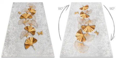 MIRO 51969.802 mycí kobereček Motýli protiskluz šedá / zlatý velikost 140x190 cm | krásné koberce cz
