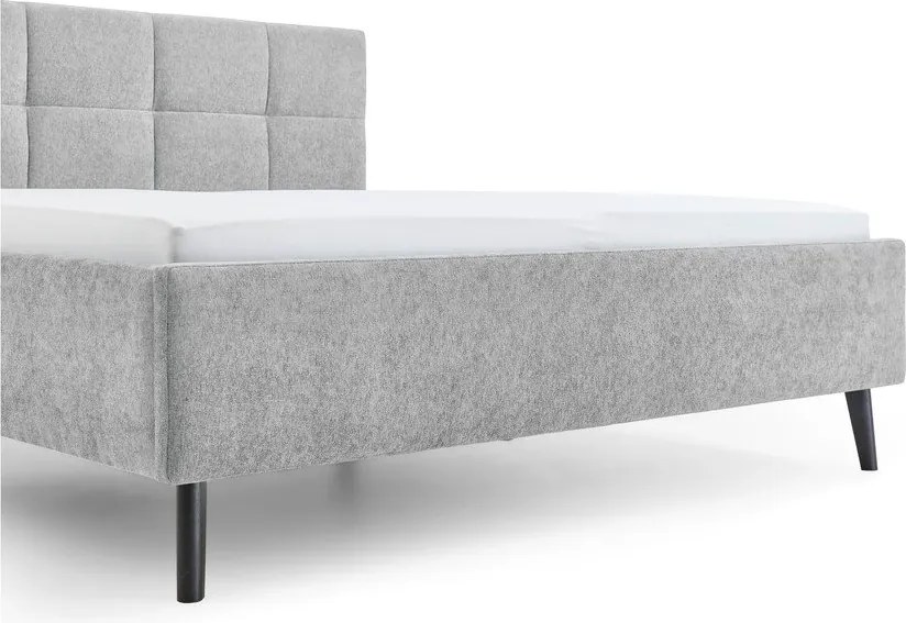 Šedá čalouněná dvoulůžková postel s úložným prostorem s roštem 180x200 cm Nova – Meise Möbel