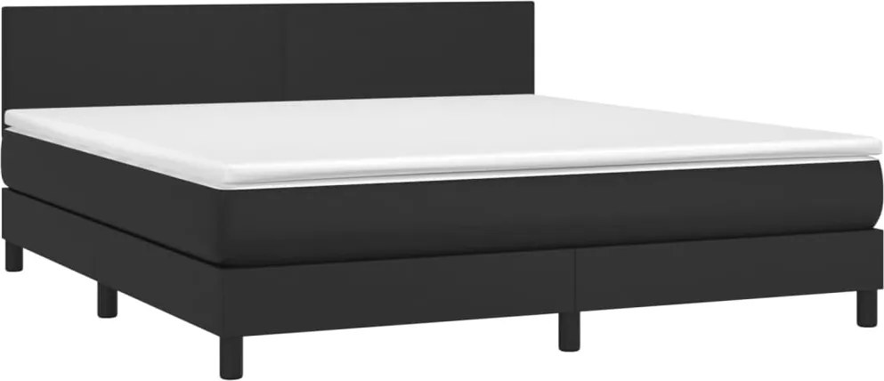 Box spring postel s matrací černá 160x200 cm umělá kůže 3141011