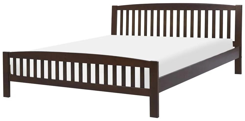 Klasická tmavě dřevěná manželská postel 180x200 cm - CASTRES