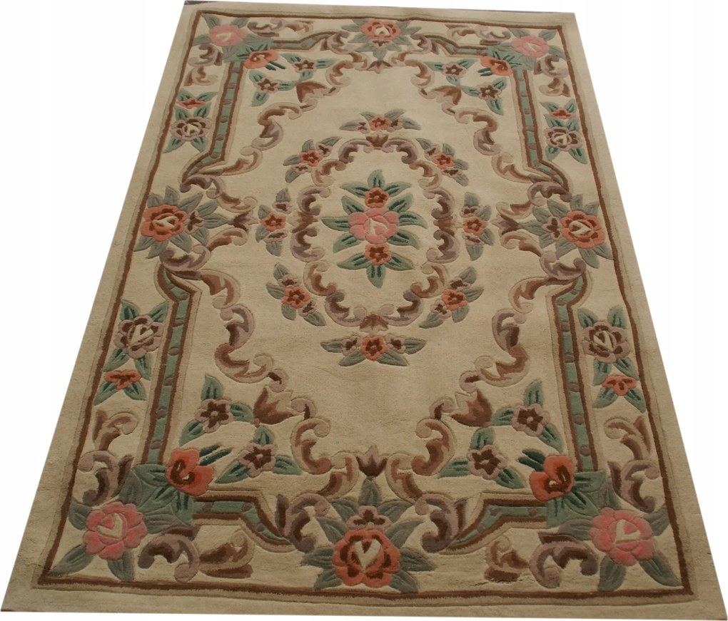 Vlněný koberec typu Aubusson 80x150 krémový