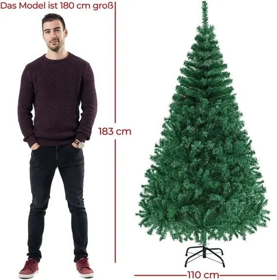 Umělý vánoční stromek Yaheetech – zelená (257085303651)