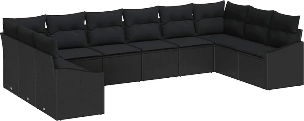 Set pohovek 10 ks Černá polyratan 3346903