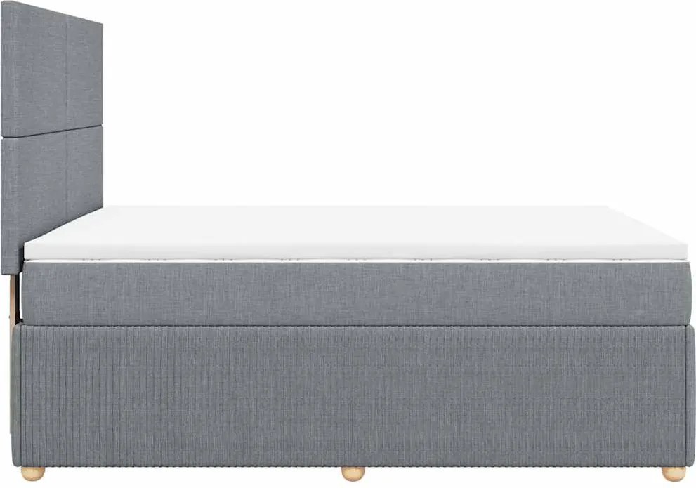 Box spring postel s matrací světle šedá 140 x 190 cm textil 3294344