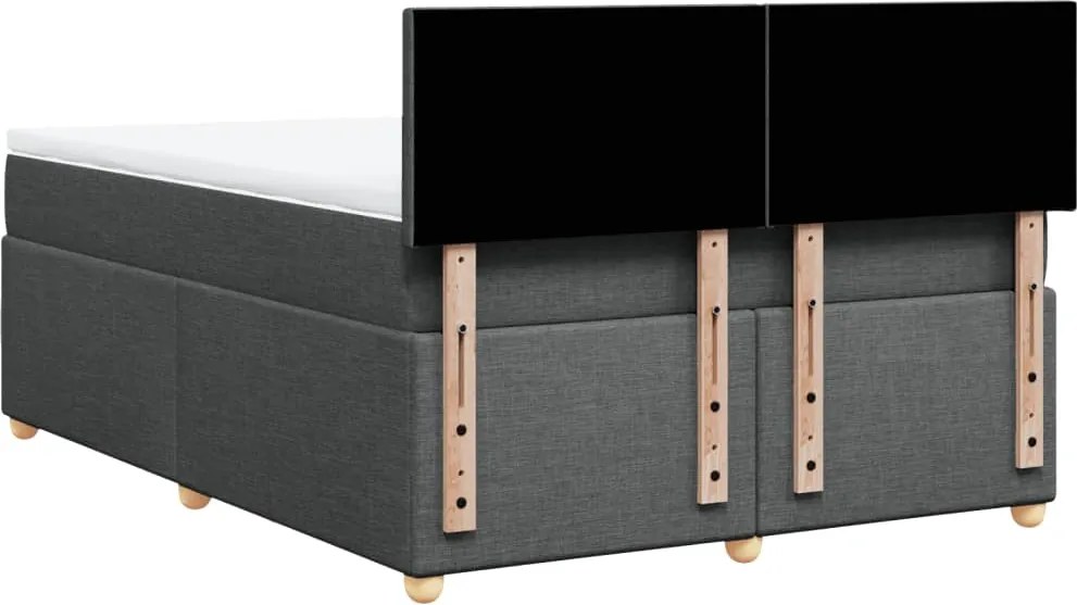 Box spring postel s matrací tmavě šedá 140x200 cm textil 3286697