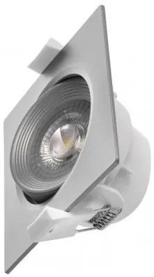 LED bodové svítidlo stříbrné, čtverec 7W teplá bílá