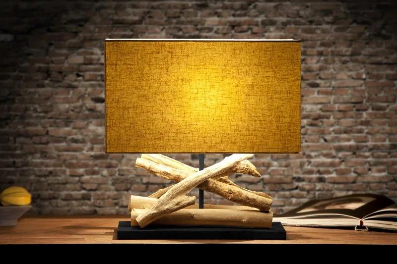 Deflee stolní lampa LIFE NATUR, II. jakost LAMSTOL36755Bplátno, přírodní dřevo (Look driftwood), kovová základna  40 cm x 40 cm x 20 cm 1703201802