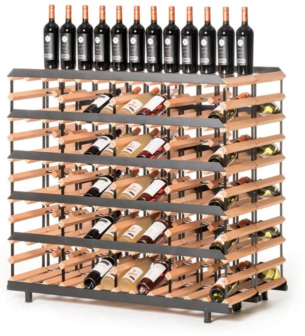 Prezentační a prodejní stojan na víno s kapacitou 120 lahví