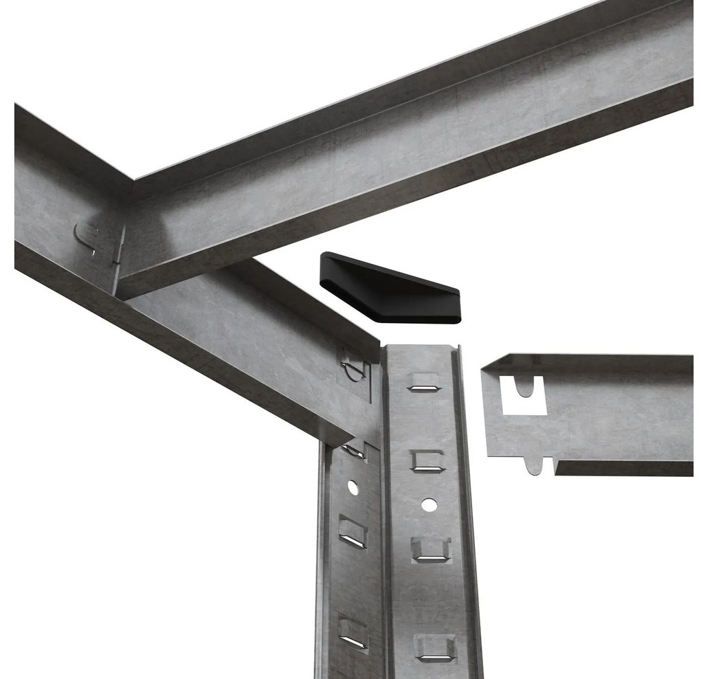 Rohový regál 2400x700x400x425 mm zinkovaný 6-policový, nosnost 900 kg