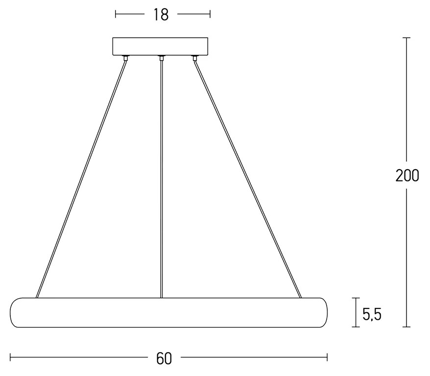 Zambelis 2053 závěsné LED stmívatelné svítidlo bílé, 50W, 3000K, ø60cm