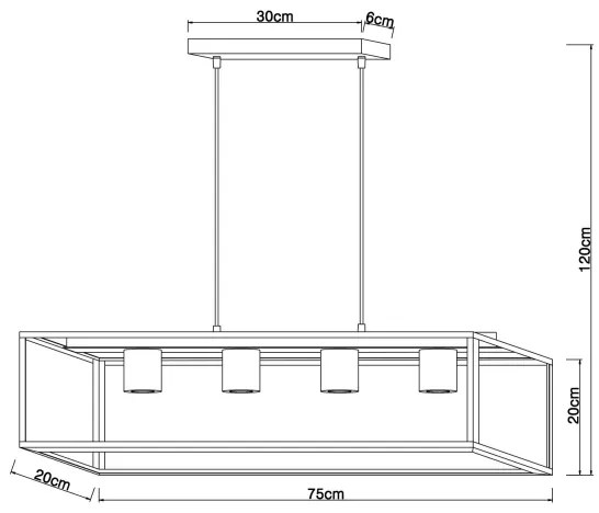Globo 15476-4H - Lustr na lanku HAGAR 4xE27/60W/230V