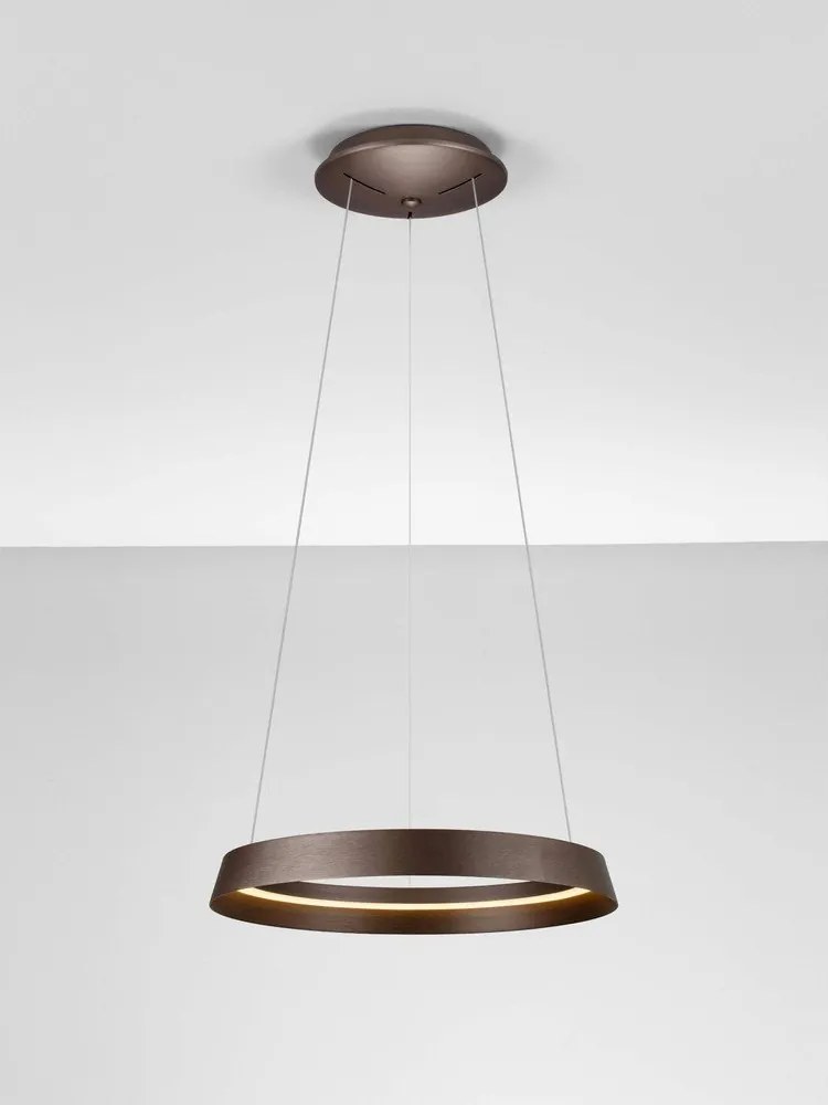 Hnědé hliníkové LED stmívatelné závěsné svítidlo se stínidlem z akrylového skla ø 45 cm Ormi – Nova Luce