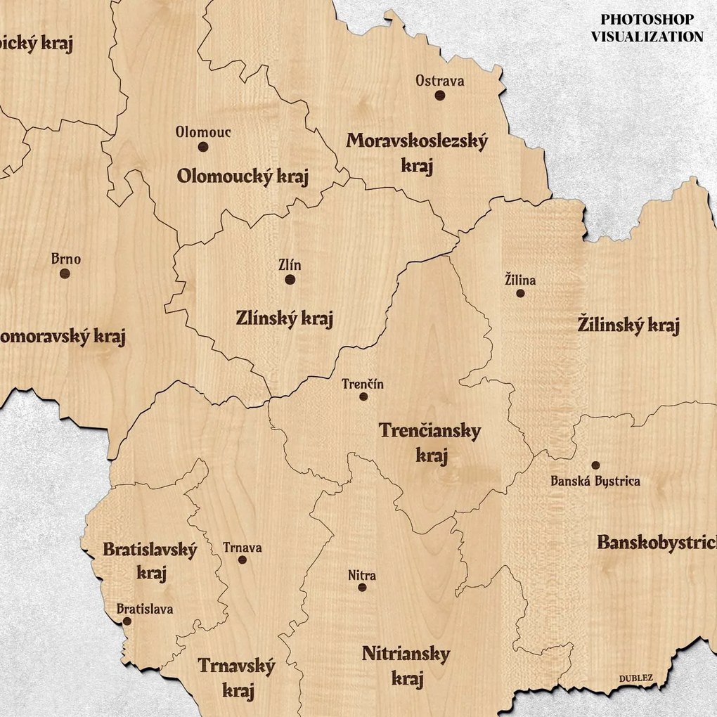 DUBLEZ | Nástěnné mapy krajů - Česká republika a Slovensko | Obraz