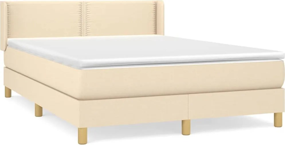 Box spring postel s matrací krémová 140x200 cm textil 3130198