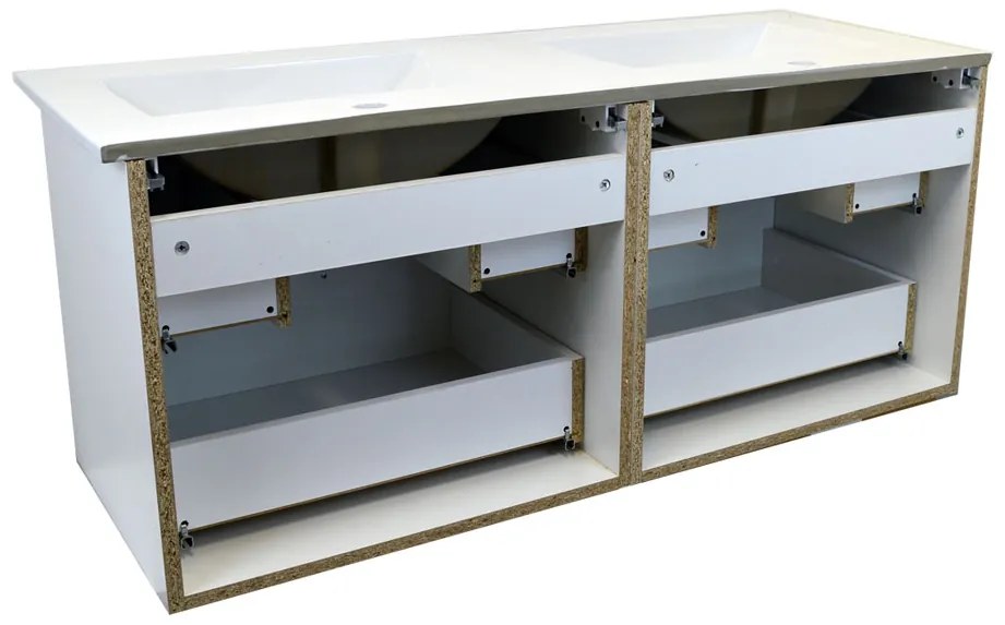 Comodo Koupelnová skříňka s keramickým umyvadlem Agria NEW W 120 - bílá/zlatý dub