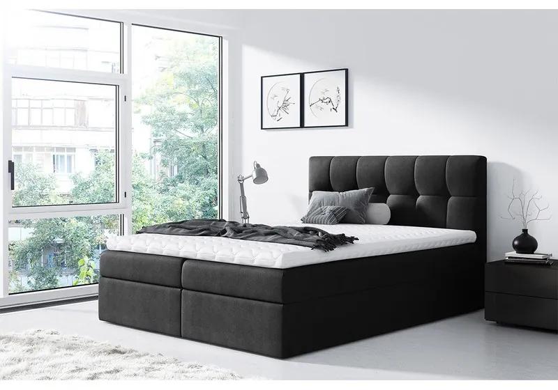 Kontinentální postel Rdest, Rozměr postele: 180x200, Barva:: ekokůže Soft 011 (černá)