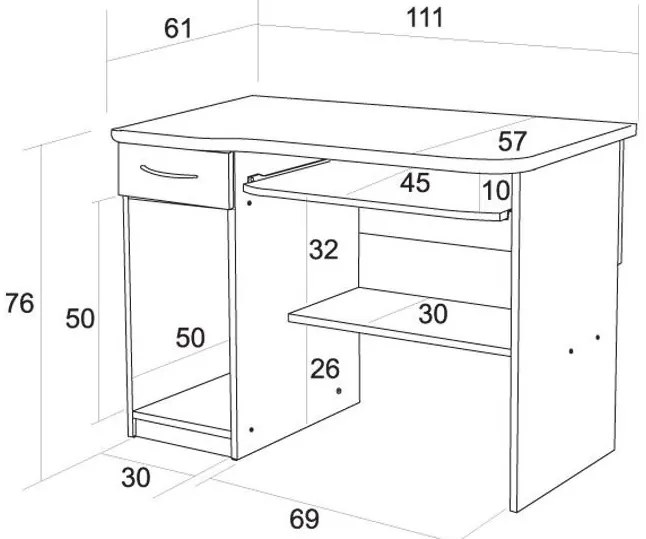 BRADOP Počítačový stůl FRED C006