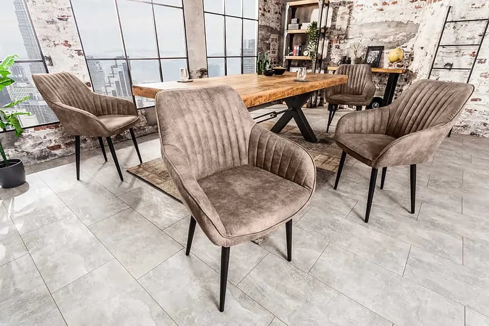 Designové křeslo Esmeralda šedobéžové-taupe