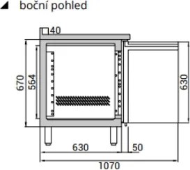 Tefcold GC72 - Chladicí stůl nerez, 2-dveřový, š. 136 cm, ventilované chlazení, bez pracovní desky – záruka 2 roky, servis ČR