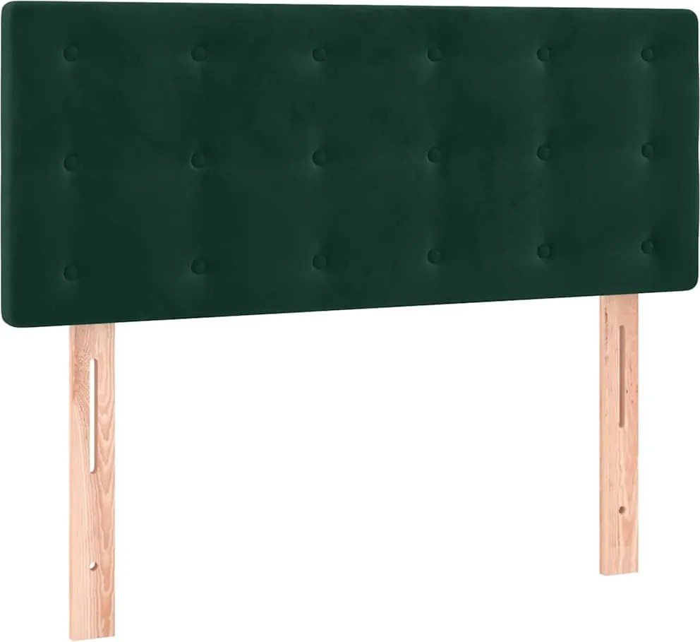 Box spring postel s matrací tmavě zelená 80 x 200 cm samet 3127700