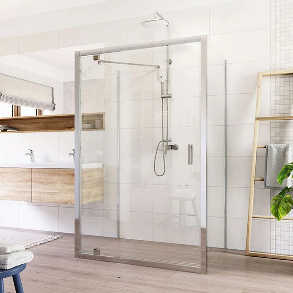 Mereo Lima sprchový kout obdélník pivot. dveře 2xboční stěna 100x90x100x190cm sklo Čiré 6mm ALU chrom CK87873K