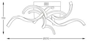 Moderní černé LED stropní svítidlo STELO