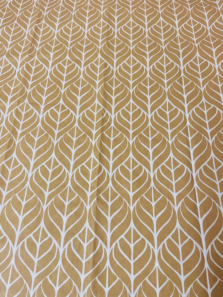 Povlečení bavlněné Leaf hnědé 140x200cm+90x70cm TiaHome