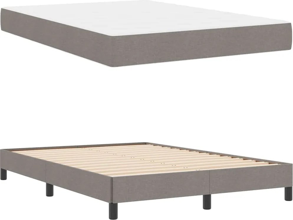 Postel s boxspringem Taupe 140 x 190 cm textil 3398490