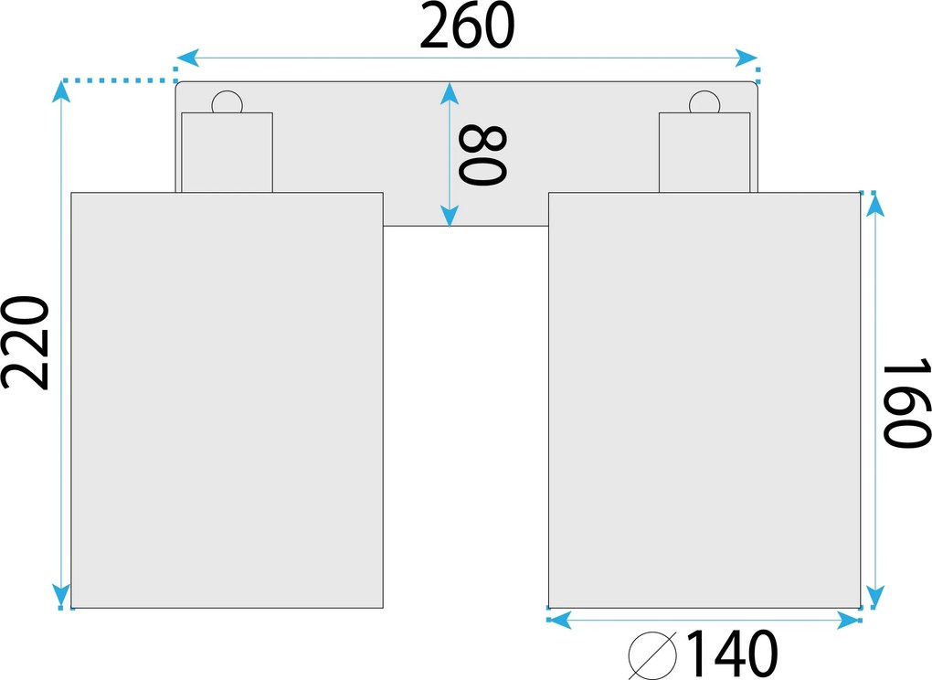 Toolight Toolight, nástěnné svítidlo 2xE27, APP1824-2W, černá matná-hnědá, OSW-09316