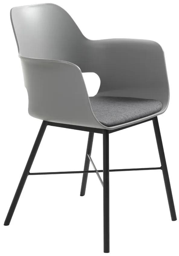 OnaDnes -20% Šedá plastová jídelní židle s područkami Unique Furniture Whistler